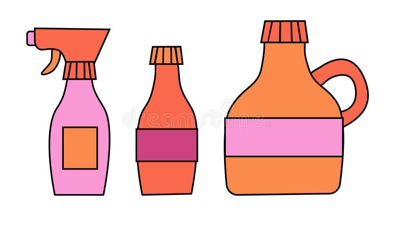 Cleaning Set Elements. Collection of Cleaning Products. Vector Flat ...