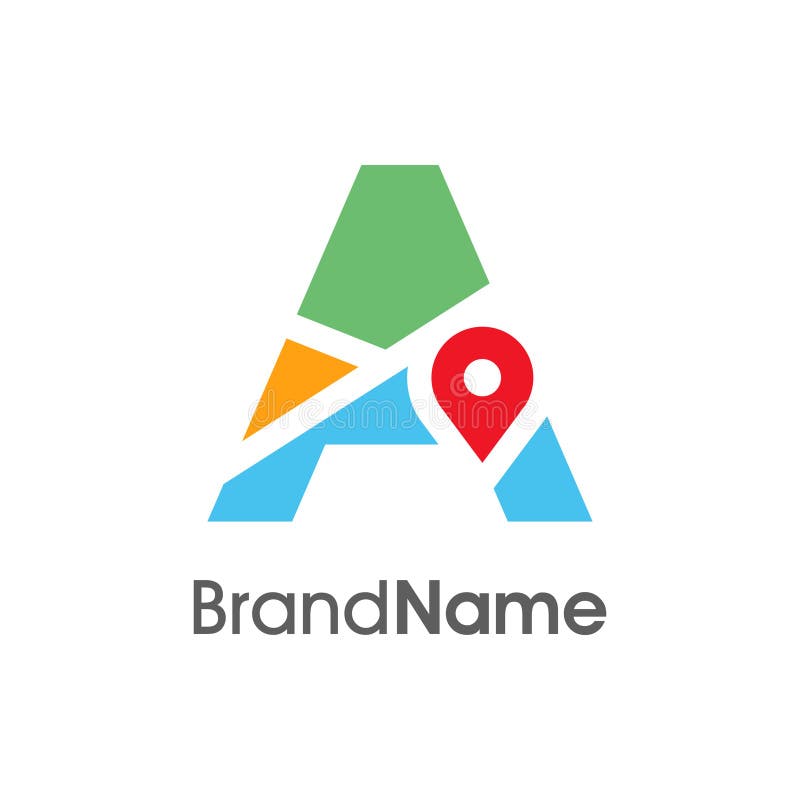 Modern Initial a Maps Location Logo Stock Vector - Illustration of icon ...