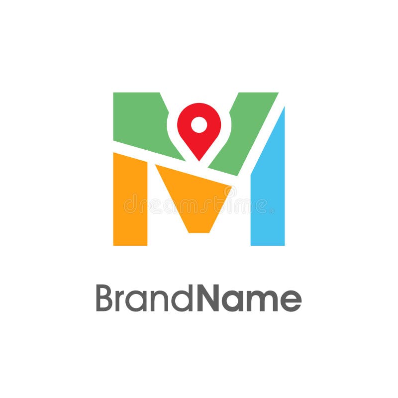 Modern Initial M Maps Location Logo Stock Vector - Illustration of ...