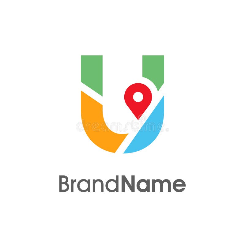 Modern Initial U Maps Location Logo Stock Vector - Illustration of ...