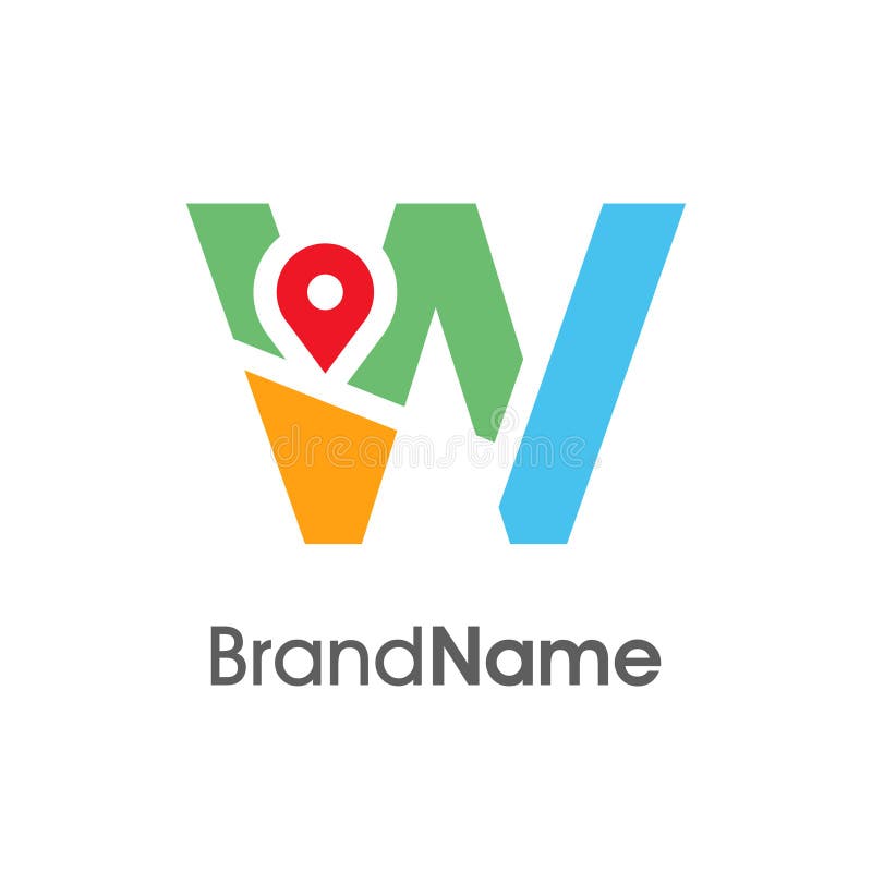 Modern Initial W Maps Location Logo Stock Vector - Illustration of ...