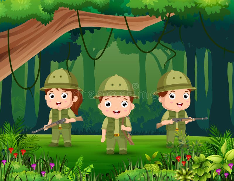 Boy Exploring Forest Stock Illustrations – 594 Boy Exploring Forest ...