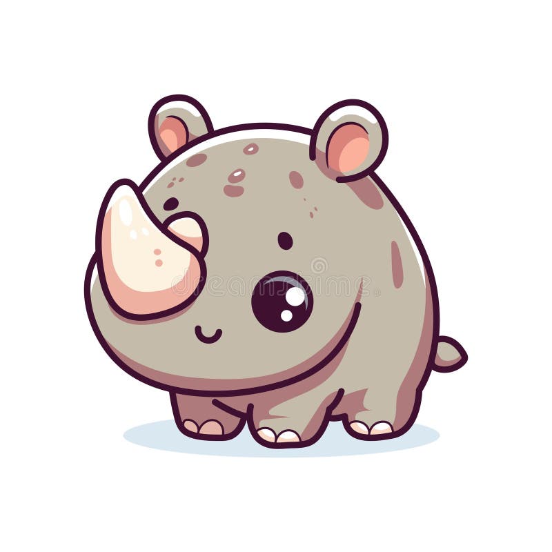 Cute Rhino Vector Design Illustration Stock Vector - Illustration of ...