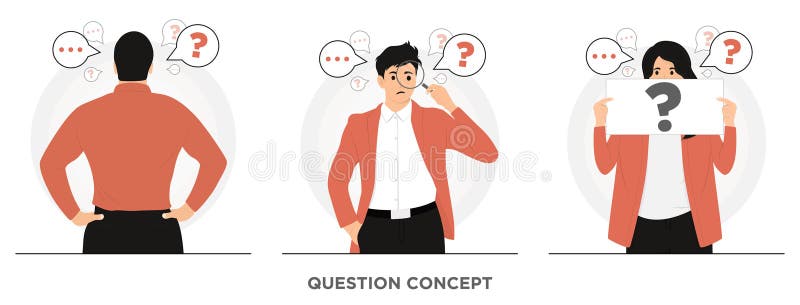 Flat Vector People Shrugging Doubt Asking Questions Flat Illustration ...