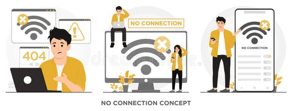 Flat Vector No Connection Concept Illustration Stock Vector ...