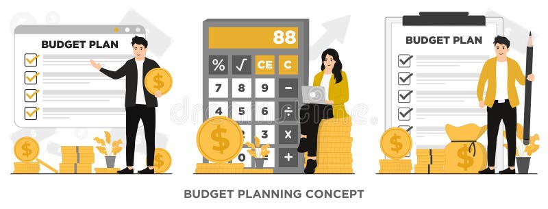 Flat Vector Budget Business Planning. Financial Planning Concept ...
