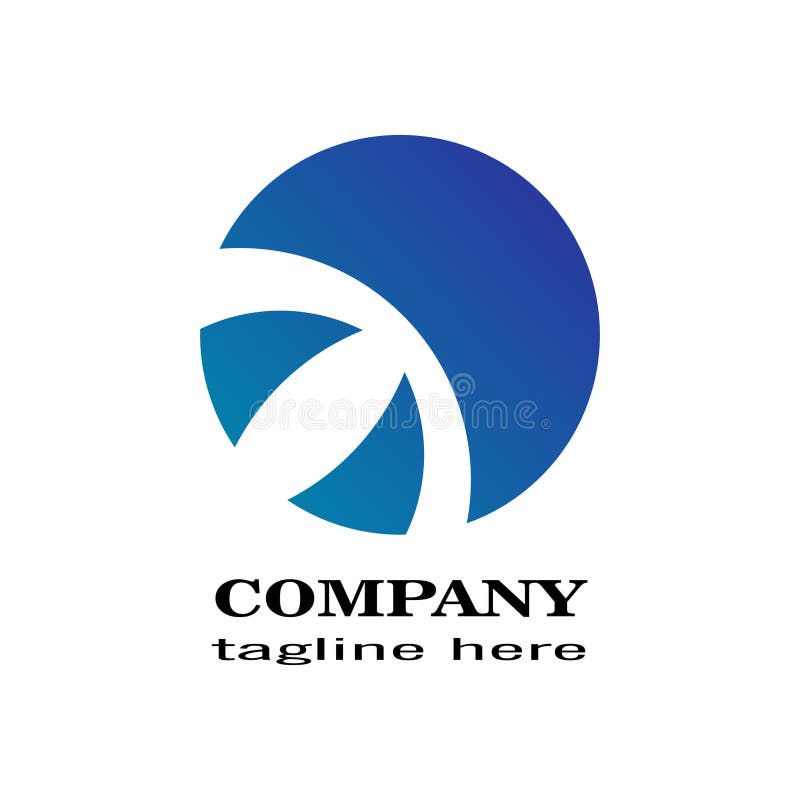 Abstract Glossy Blue Circle Logo Icon. Gradient Blue Stock Vector - Illustration of logotype ...