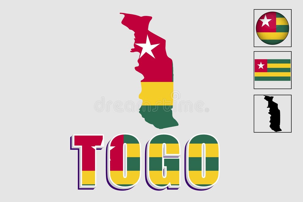 Togo Flag and Map in a Vector Graphic Stock Vector - Illustration of ...