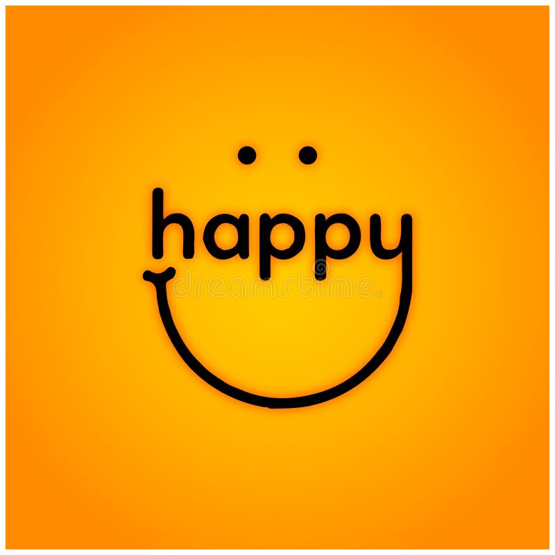 Creative Happy Word Art Design Stock Vector - Illustration of social ...