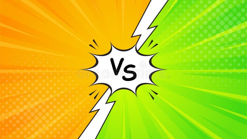 Versus VS Pop Art Comic Sunburst Effect Background with Halftone ...