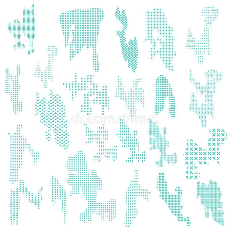 Set of Abstract Shape with Geometric Element Stock Vector ...