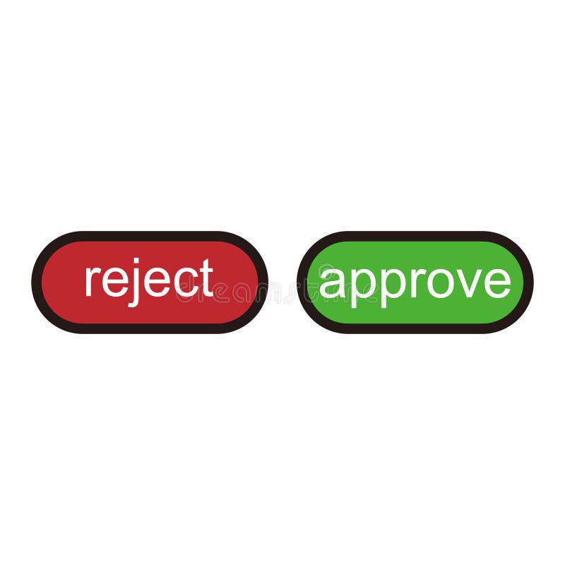 Reject and Approve Button on White Background. Resource Graphic Element ...