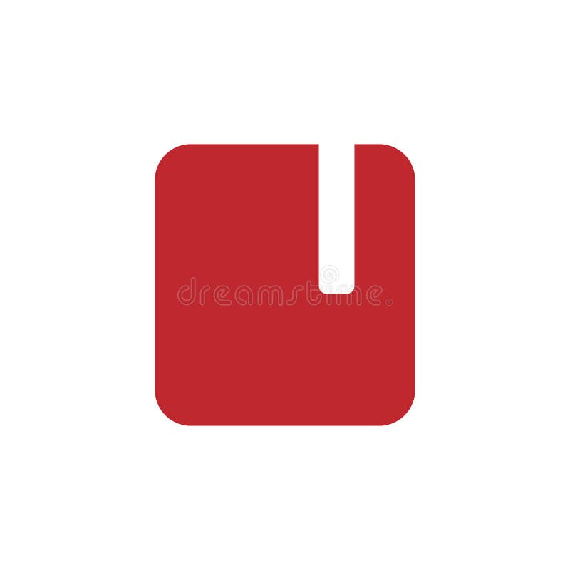 Folder Icon. Flat Design Style. Red Color. Bookmark Symbol. Resource ...