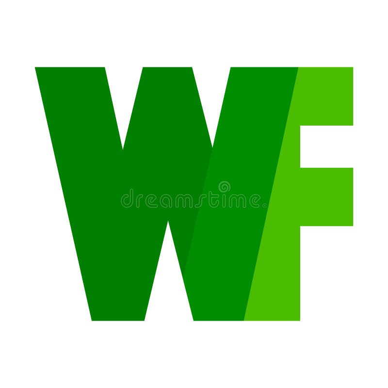 Letter W F Vector Logo Design Template. Green Logo Stock Vector ...
