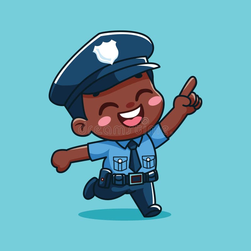 Funny Vector Illustration of Police Stock Vector - Illustration of ...