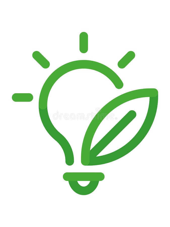 Eco Innovations and Clean Electricity. Green Energy. Simple Line Icon ...