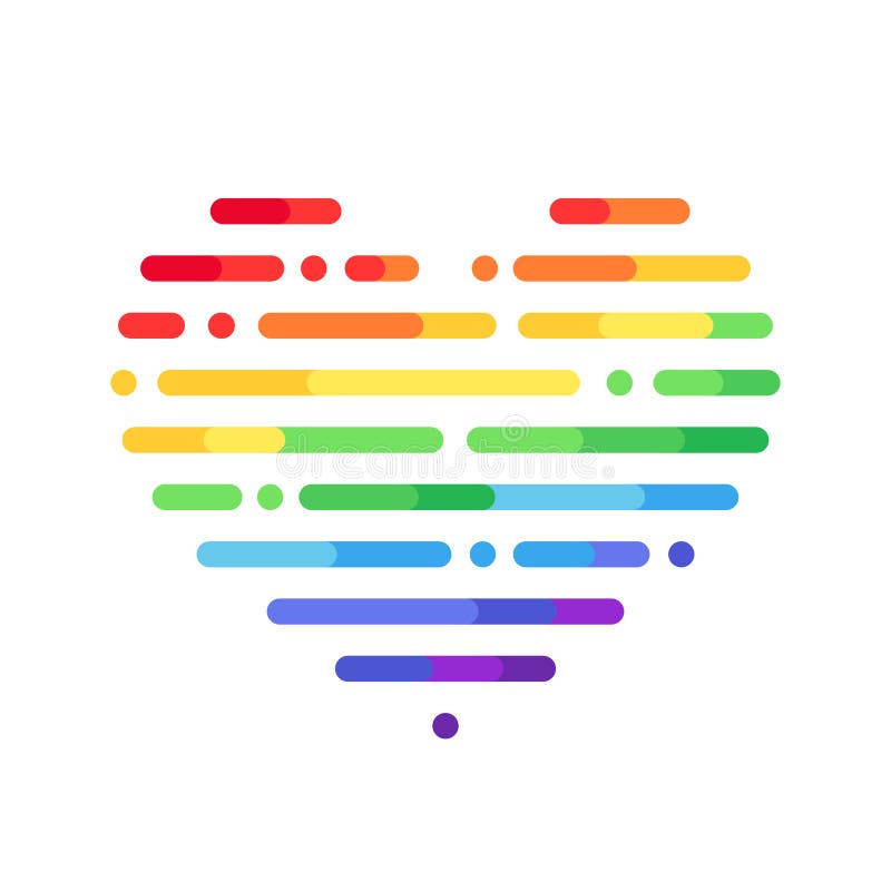Heart in Colors of Rainbow. Love, Pride Month Concept. Flat ...