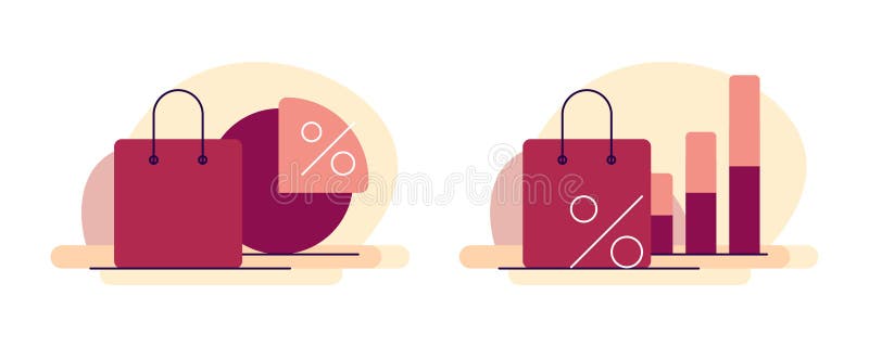 Sales Statistics and Marketing. Set of Flat Icons. Vector File. Stock ...