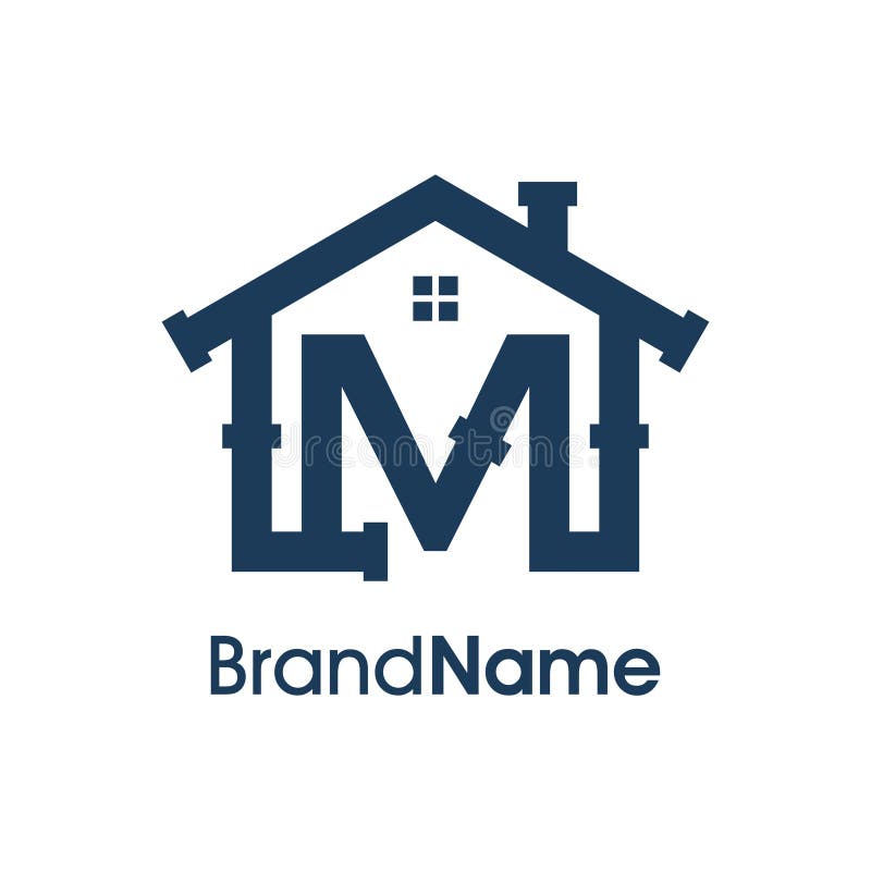 Modern Initial M Home Plumbing Logo Stock Vector - Illustration of icon ...