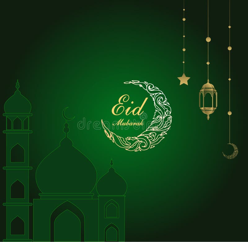 Eid Mubarak Greeting Design, Luxurious Eid Mubarak Background Vector ...