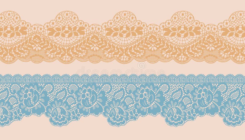Set of Vectors Lace Trim . Jacquard Mesh Lace Fabric. Stock Vector ...