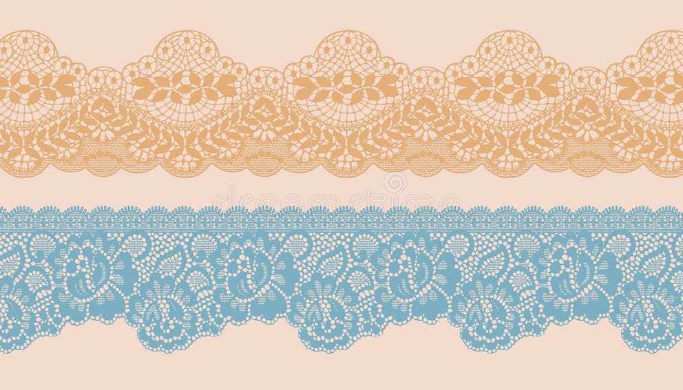 Set of Vectors Lace Trim . Jacquard Mesh Lace Fabric. Stock Vector ...