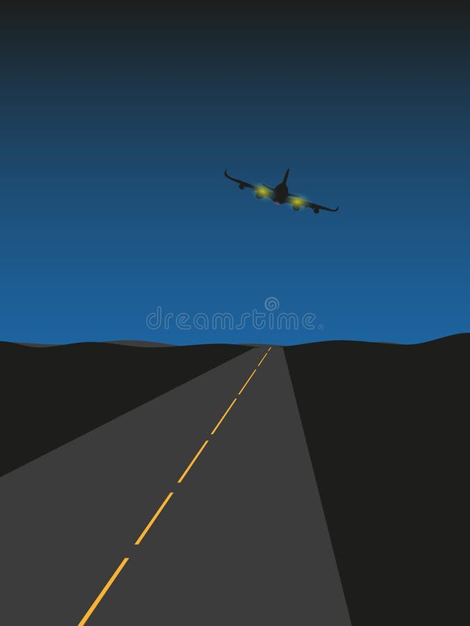 Night flight. stock vector. Illustration of airline - 313518160