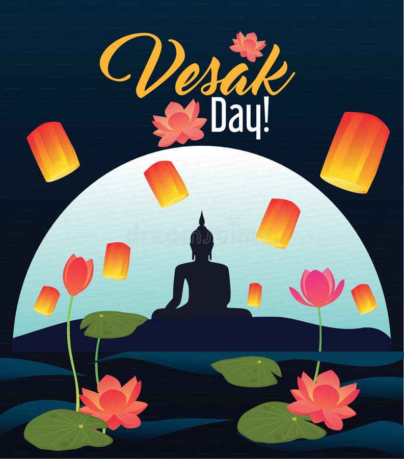 Happy Vesak Day, Greeting Card and Poster Design for Vesak Day. Vesak ...