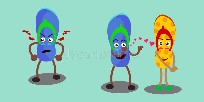 Cute Sandal Foot Wear Character Cartoon . Comic Stock Vector ...