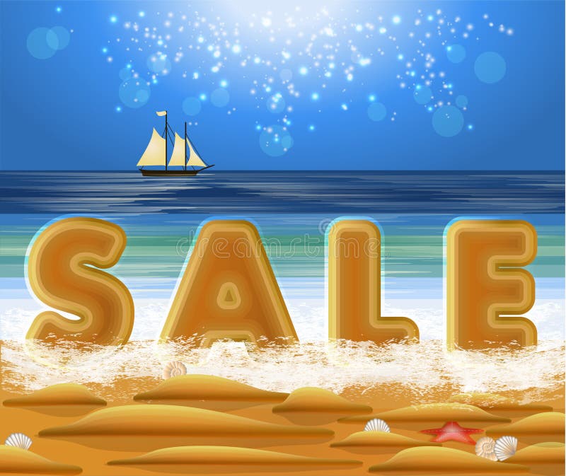 Underwater Sale Banner, Vector Stock Vector - Illustration of boat ...