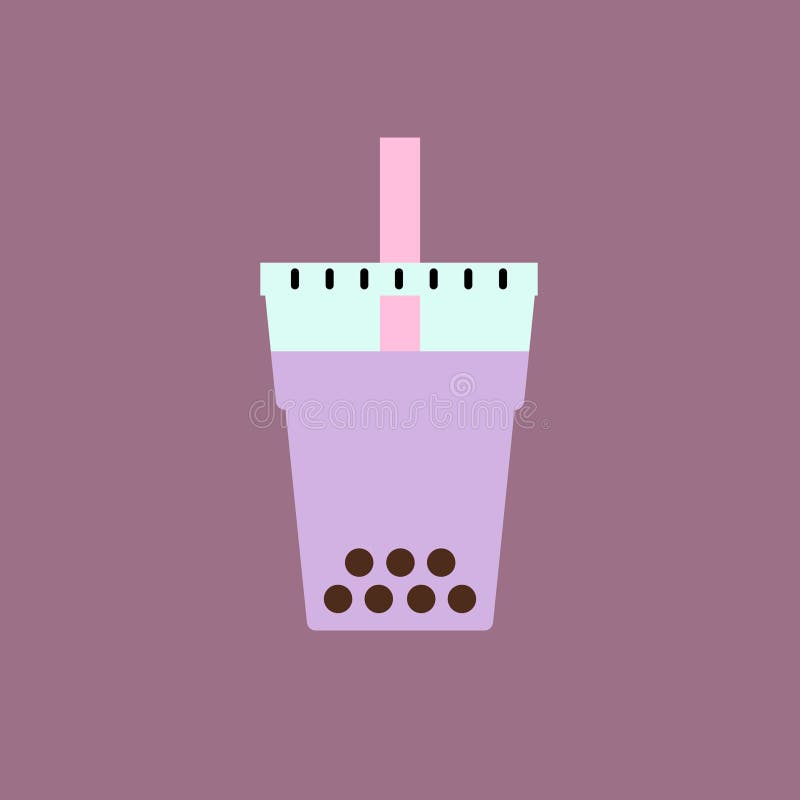 Bubble Tea Icon. Boba Tea with Tapioca Pearls. Asian Taiwanese Drink ...