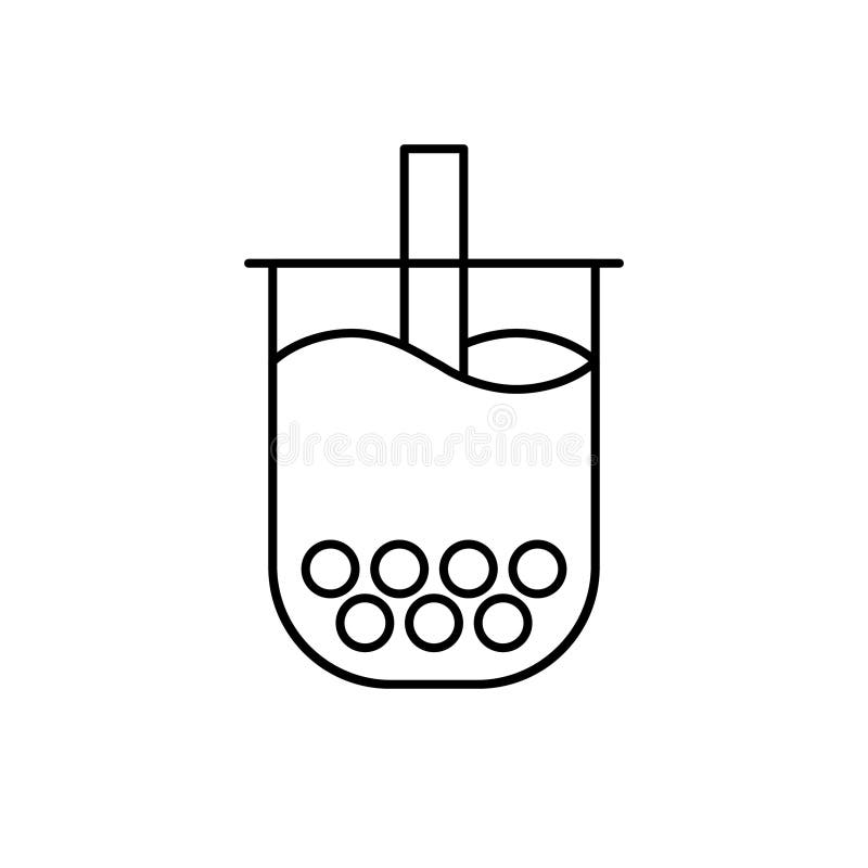 Bubble Tea Icon. Boba Tea with Tapioca Pearls. Asian Taiwanese Drink ...