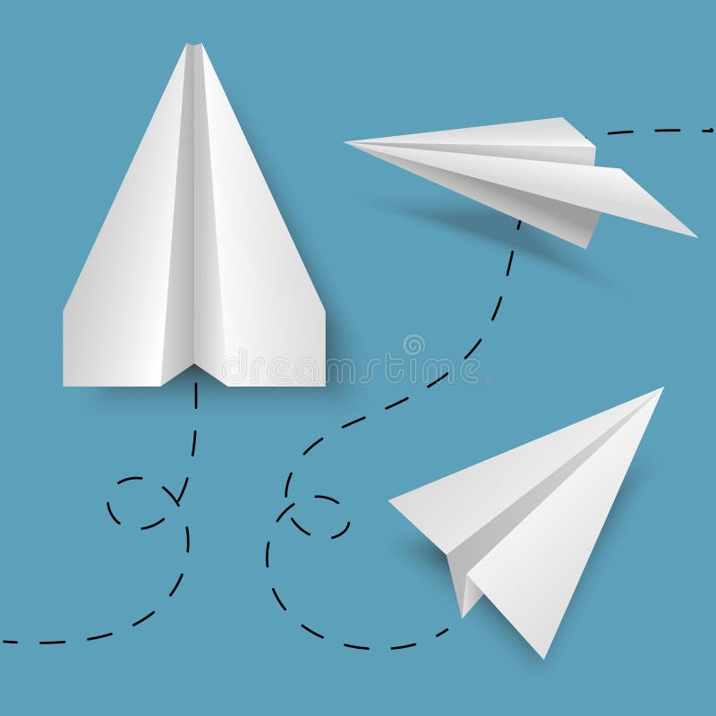 Vector Realistic Paper Airplane Stock Vector - Illustration of design ...
