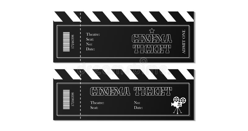 Cinema Ticket Template Design. Ticket Vector Illustration Stock Vector ...