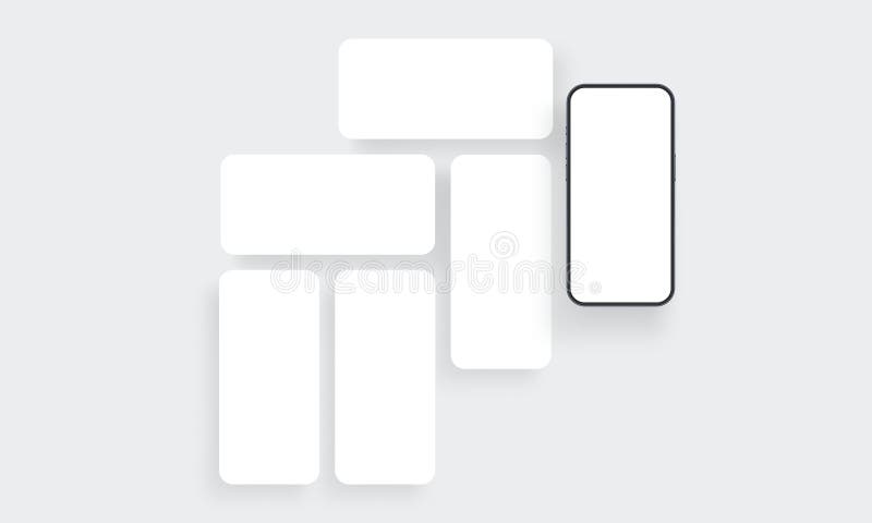 Mockup of Mobile Phone and Screens To Showcase Your Design Stock Vector ...