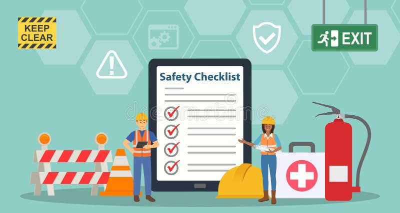 Occupational Safety Checklist Background. Stock Illustration ...