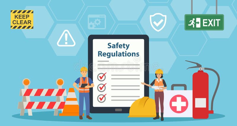 Occupational Safety Regulations Background. Stock Illustration ...