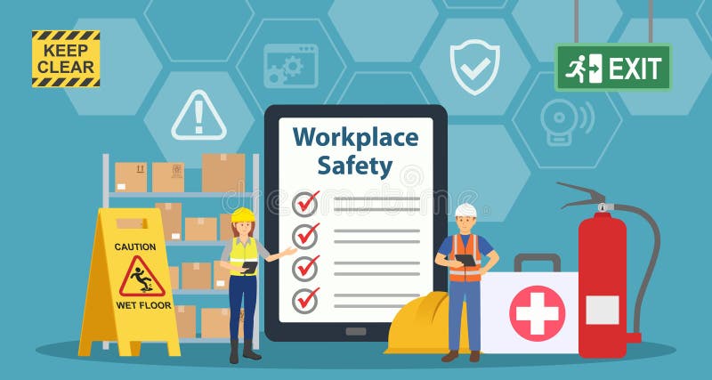 Occupational Workplace Safety Background. Stock Illustration ...