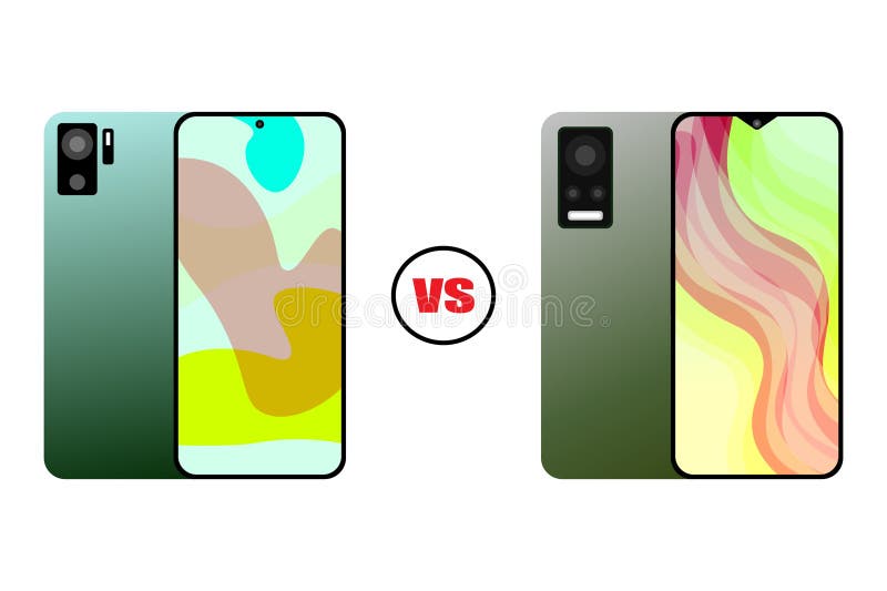 VS of Cellphone. Comparison Two Smartphones. Illustration Concept Stock ...