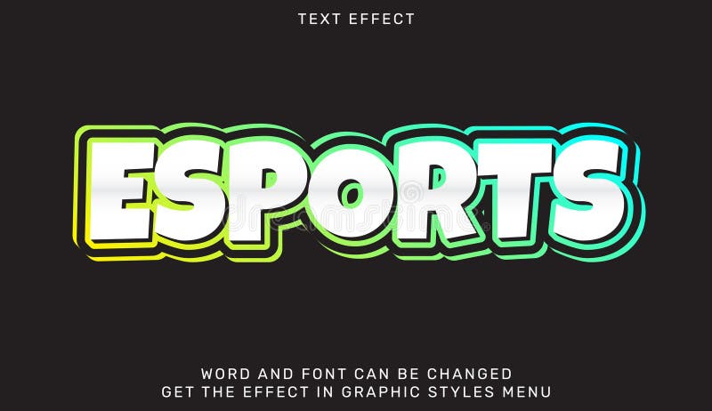 Esports Text Effect Template in 3d Style Stock Vector - Illustration of ...