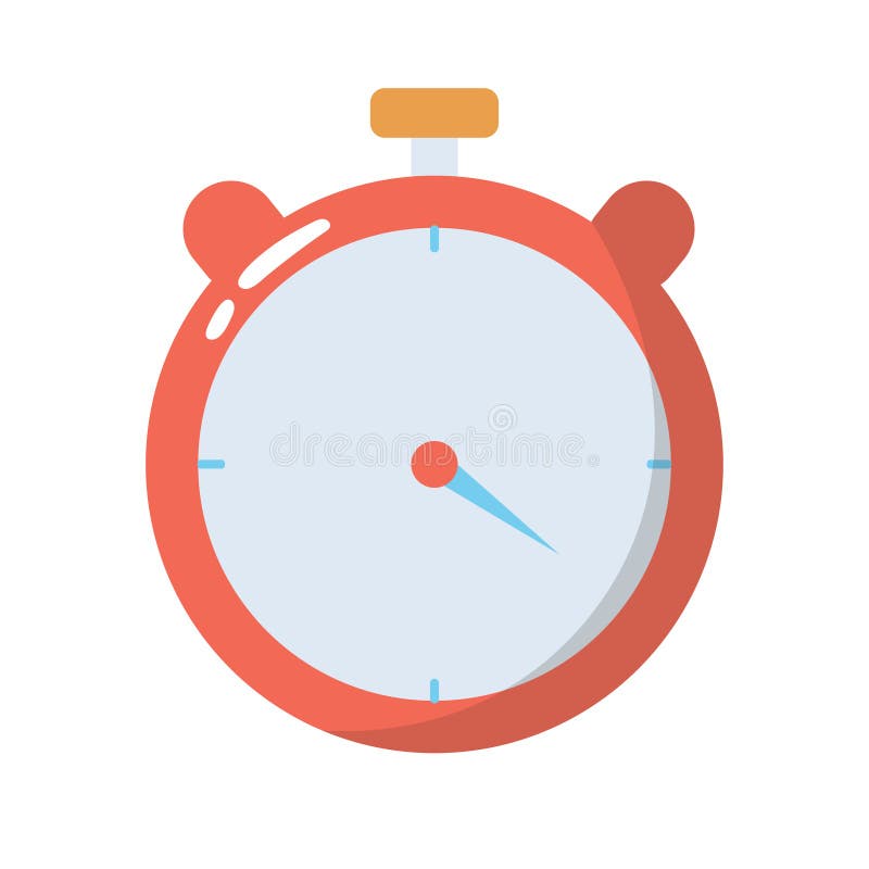 Timer Vector Illustration, Red Stopwatch Icon Vector Illustration Stock ...
