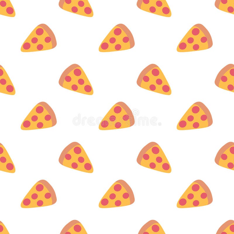 Pizza Slice with Pepperoni Seamless Pattern. Italian Food Background ...