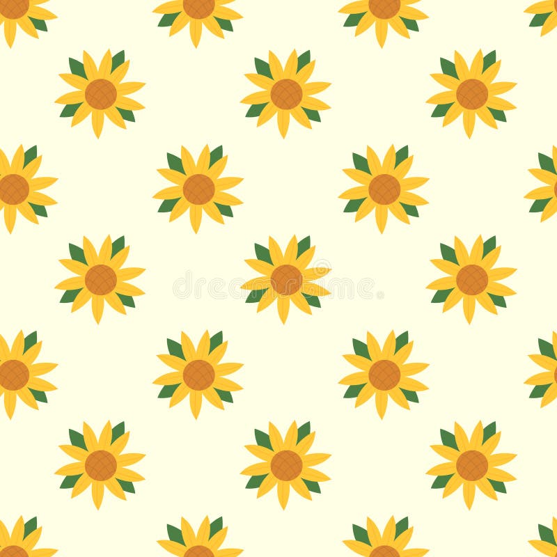 Seamless Pattern with Sunflower. Spring and Summer Floral Background Stock Vector - Illustration ...