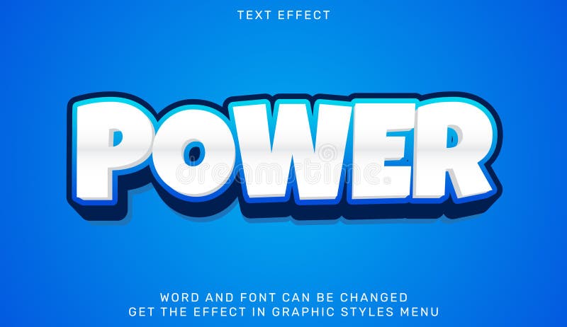 Power Text Effect Template in 3d Design Stock Vector - Illustration of ...