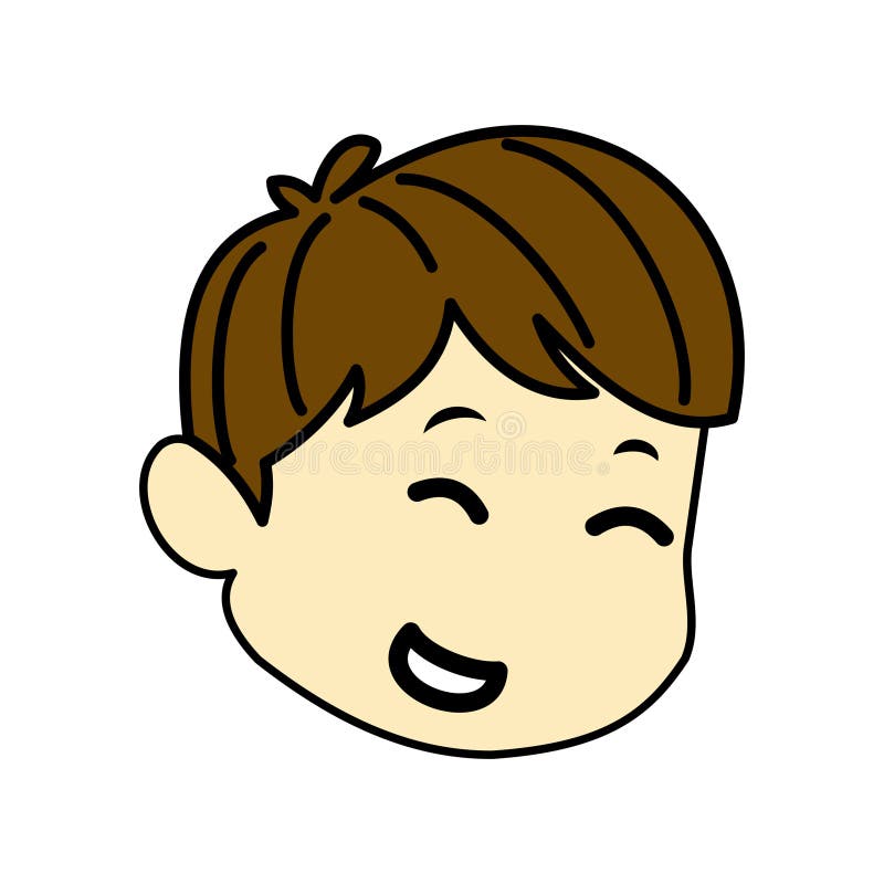 Boy Face Cartoon with Happiness. Illustration of Happy Family Members ...