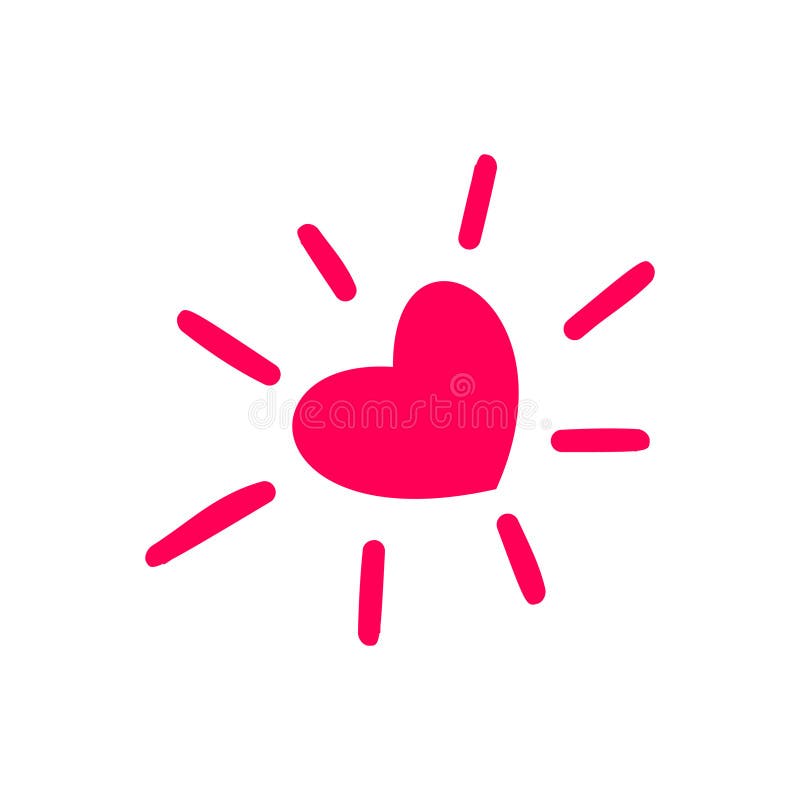 Sun Heart Balloons in Pink Color. Illustration of Love Symbolized by ...