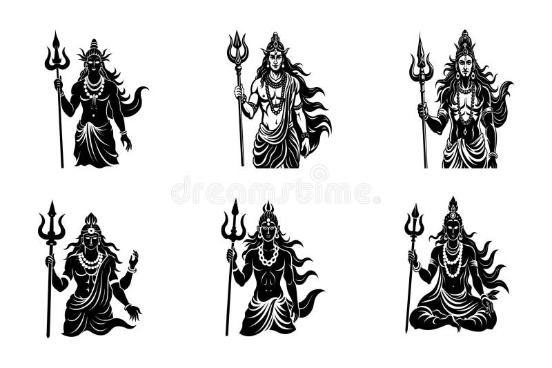 Hindu Lord Malakal Set Vector. Stock Vector - Illustration of religious ...