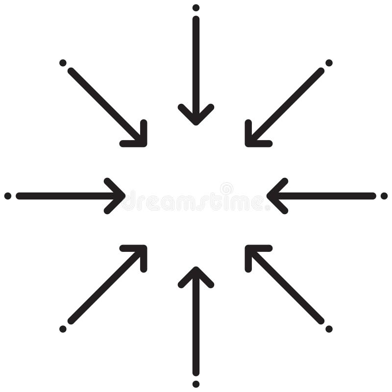 Arrows Pointing in Different Directions. Arrows Pointed To the Center ...