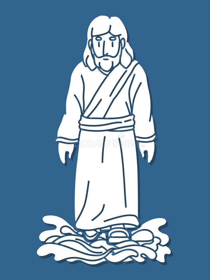 Jesus Performed the Miracle of Walking on Water Cartoon Graphic Vector ...