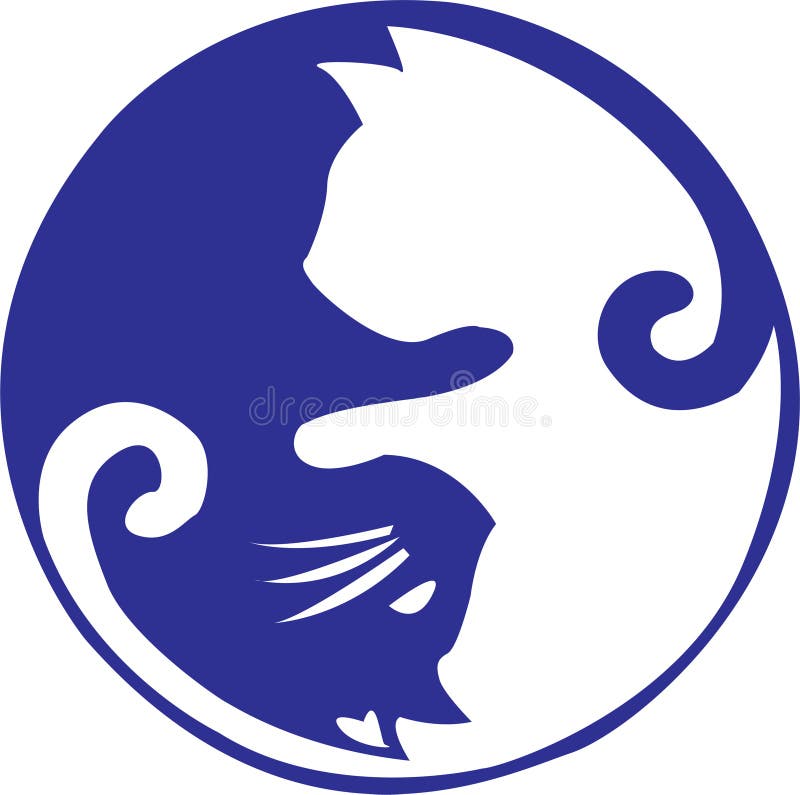 Ying Yang Cat Jpg Image with Svg Vector Cut File for Cricut and ...